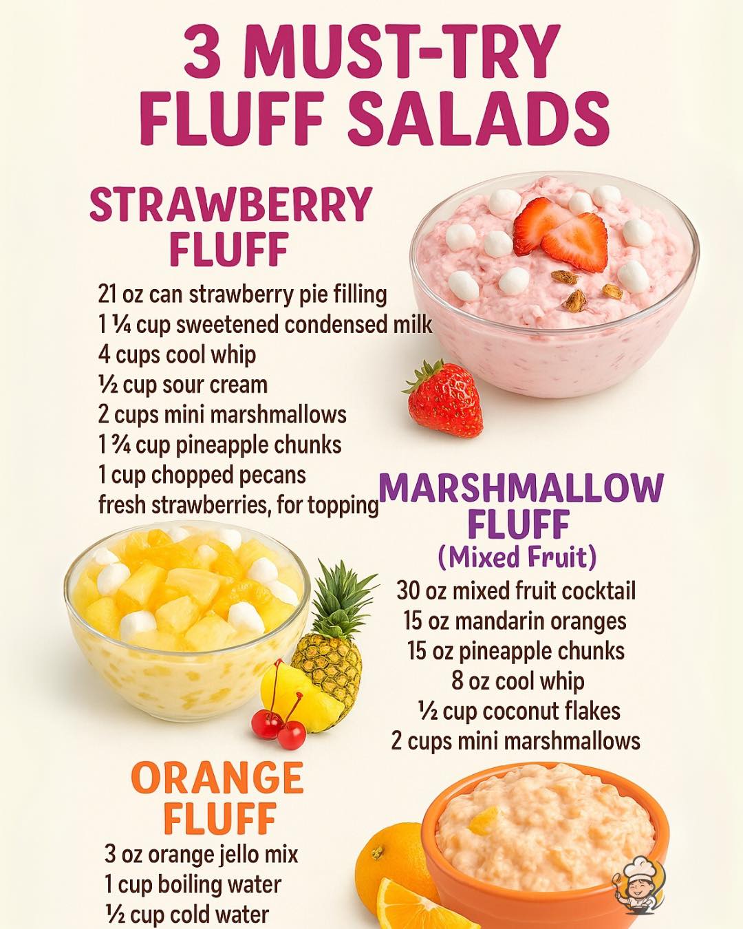 3 MUST-TRY FLUFF SALADS – Easy Family Recipes!